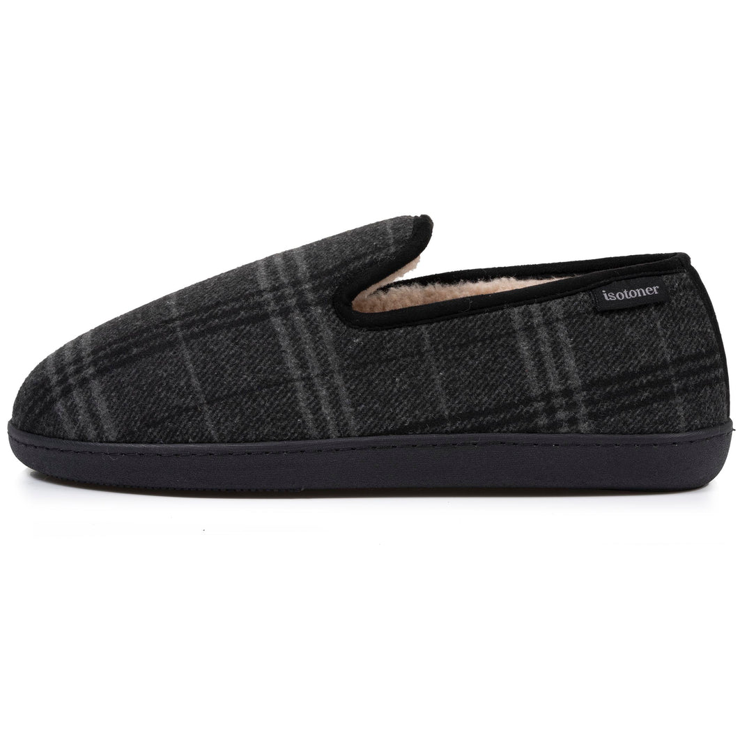 Chaussons charentaises Homme Tartan gris - Isotoner