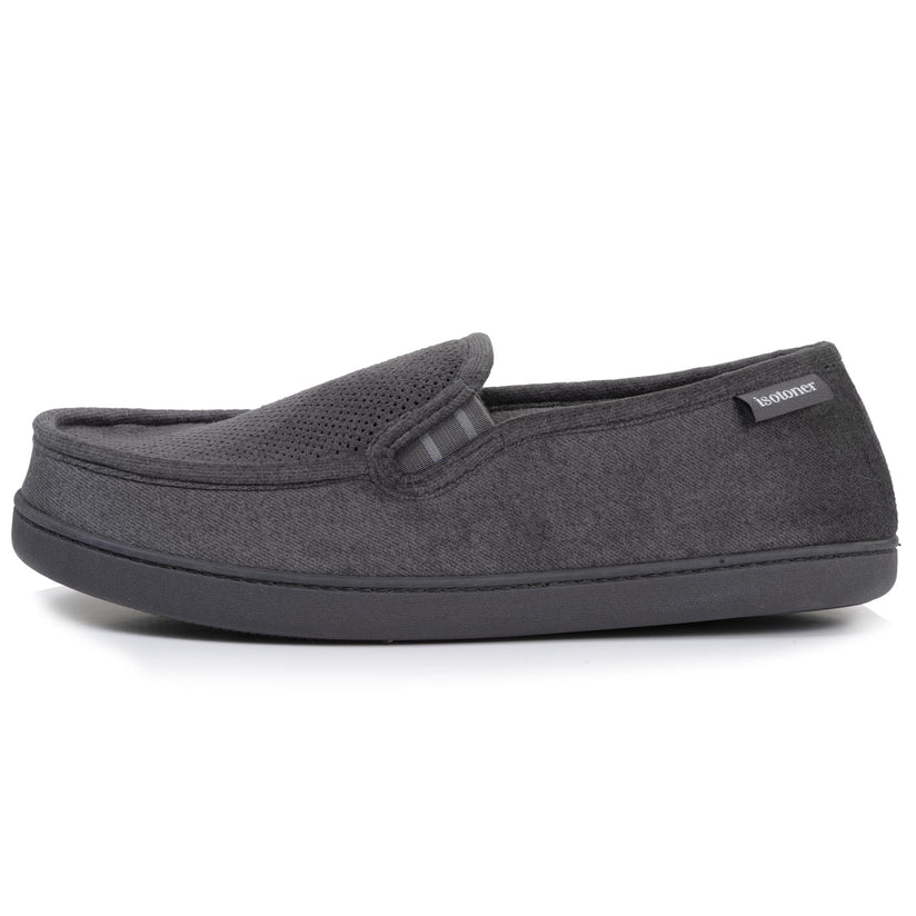 Chaussons mocassins Homme velours Gris - Isotoner