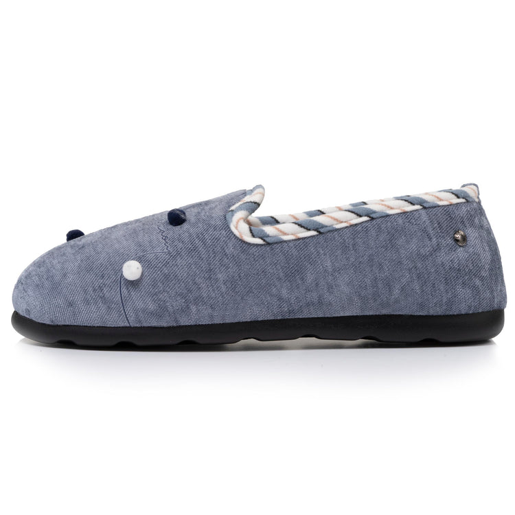 Chaussons slippers Femme Bleu denim - Isotoner