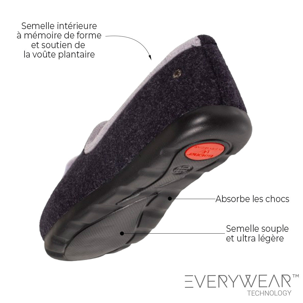 Chaussons slippers Femme Bleu denim - Isotoner