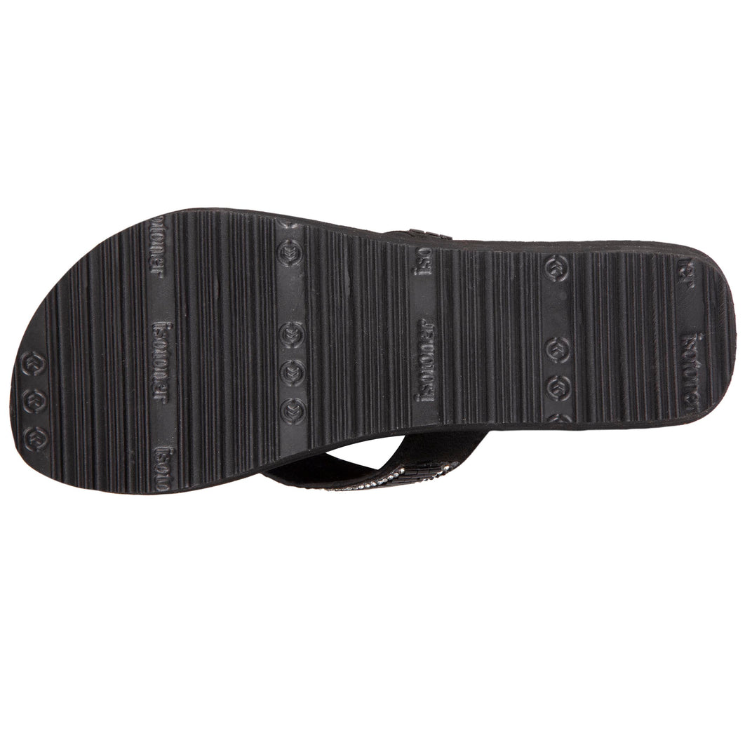 Tongs Femme perles talon Noir - Isotoner